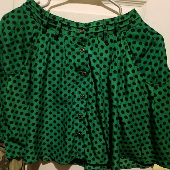 Alice Moon | Skirts | Donating 22alice Moondark Blue Green Polka Dot ...
